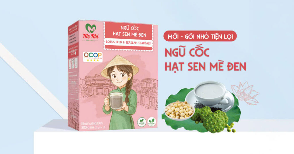 Ngũ Cốc Hạt Sen Mè Đen - Ngũ Cốc Mẹ Mít